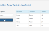How To Sort Array Table With Options In Javascript Sourcecodester